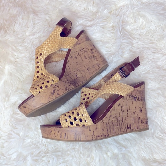 Jellypop | Shoes | Jelly Pop Beige Buckle Wedges Size 9 | Poshmark